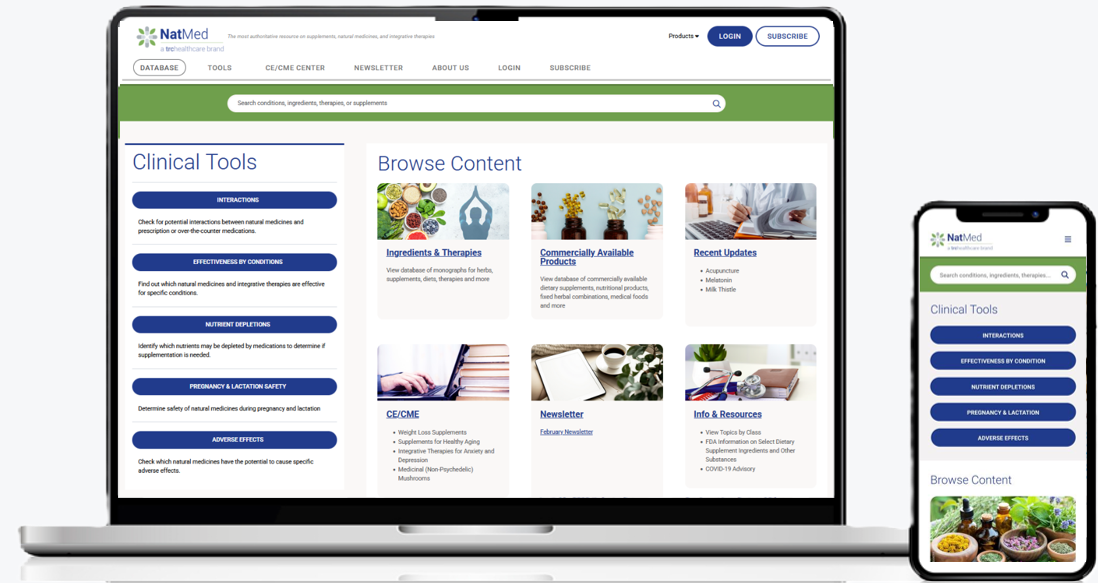 Now Live! NatMed Pro New Website | A TRC Healthcare Brand
